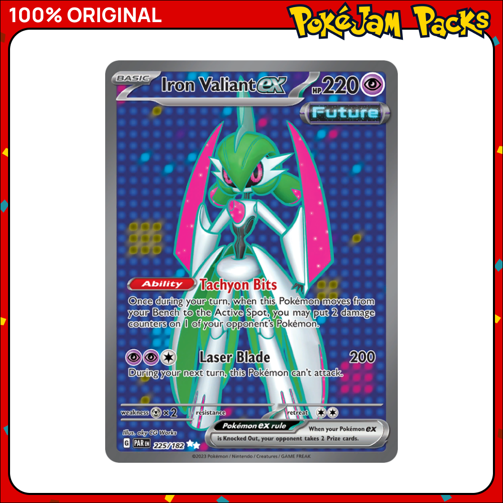 Iron Valiant ex - 225/182 - Ultra Rare - Paradox Rift - Pokemon Card ...