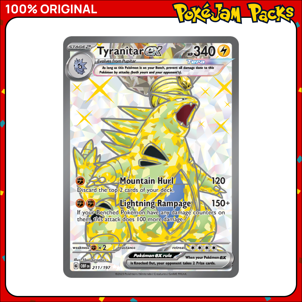 Tyranitar ex - 211/197 - Ultra Rare - Obsidian Flames - Pokemon Card ...