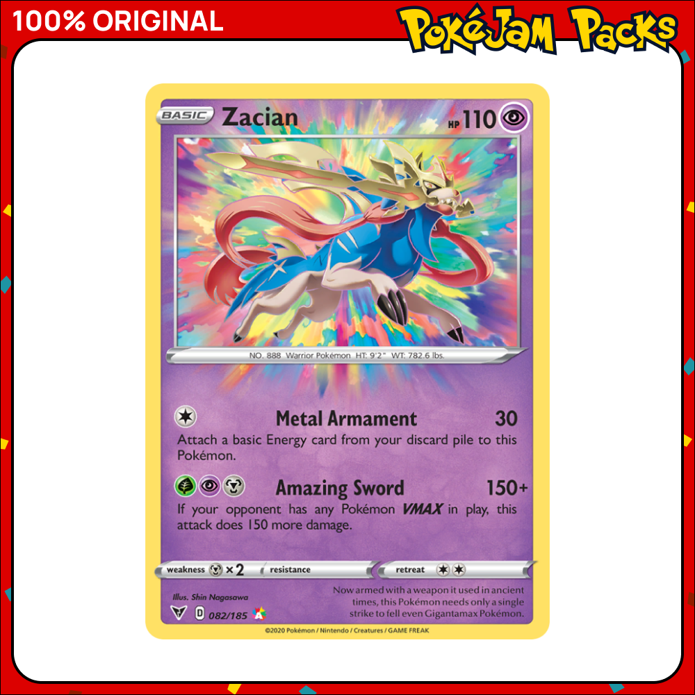 Zacian - 82/185 - Amazing Rare - Vivid Voltage - Pokemon Card – PokéJam ...