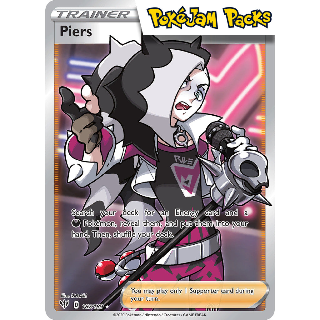 Piers - 187/189 - Full Art Ultra Rare - Darkness Ablaze - Pokémon TCG ...