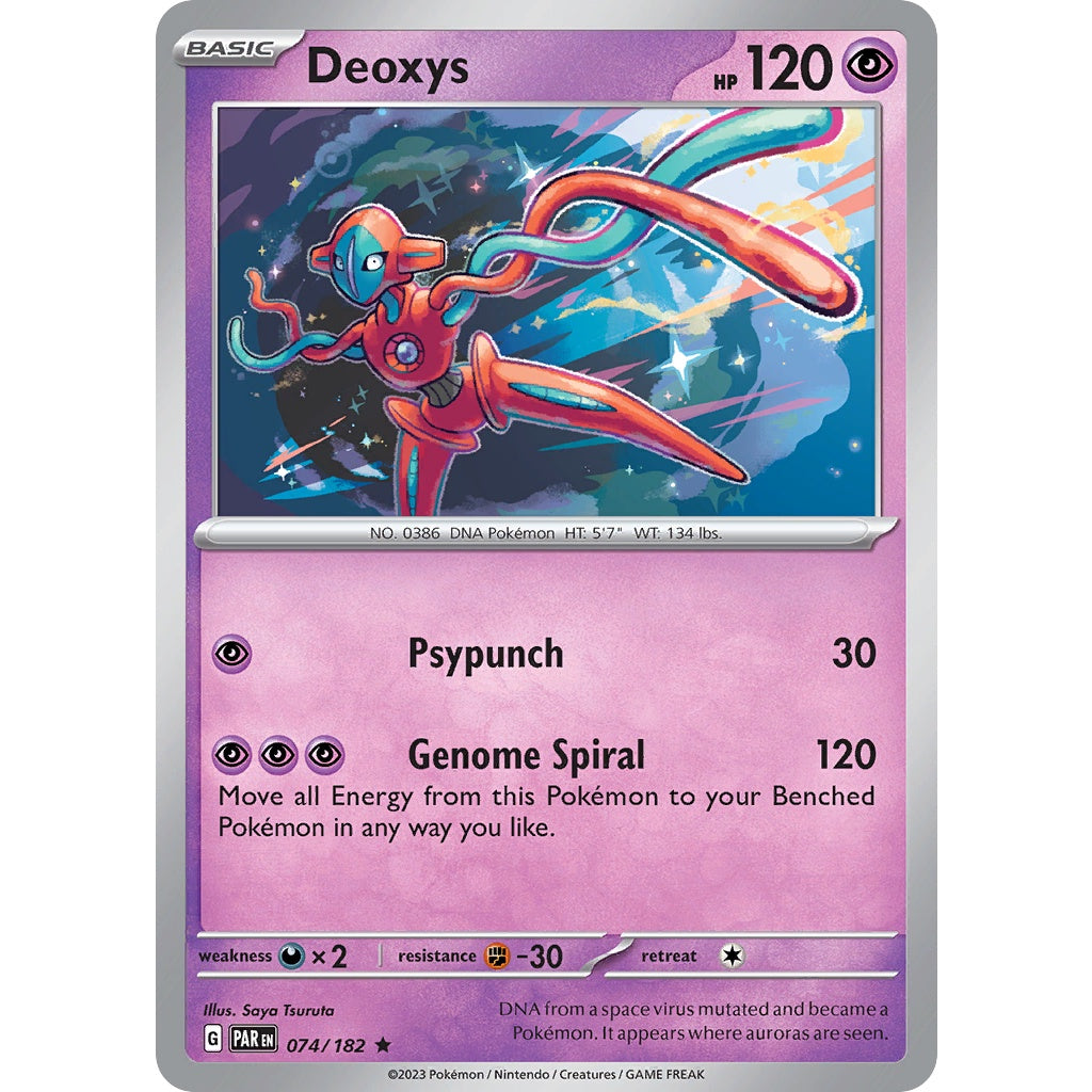 Deoxys - 074/182 - Holo Rare - Paradox Rift - Pokémon TCG – PokéJam Packs