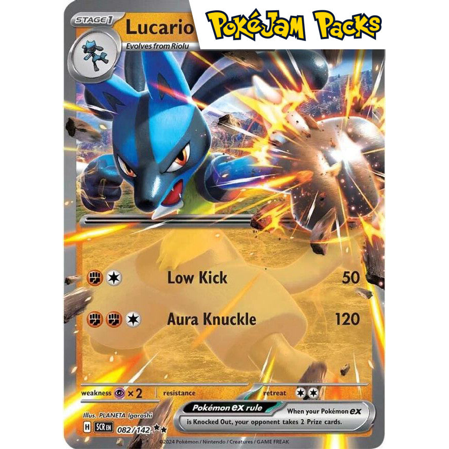 Lucario ex - 082/142 - Ultra Rare - Stellar Crown - Pokémon TCG – PokéJam Packs