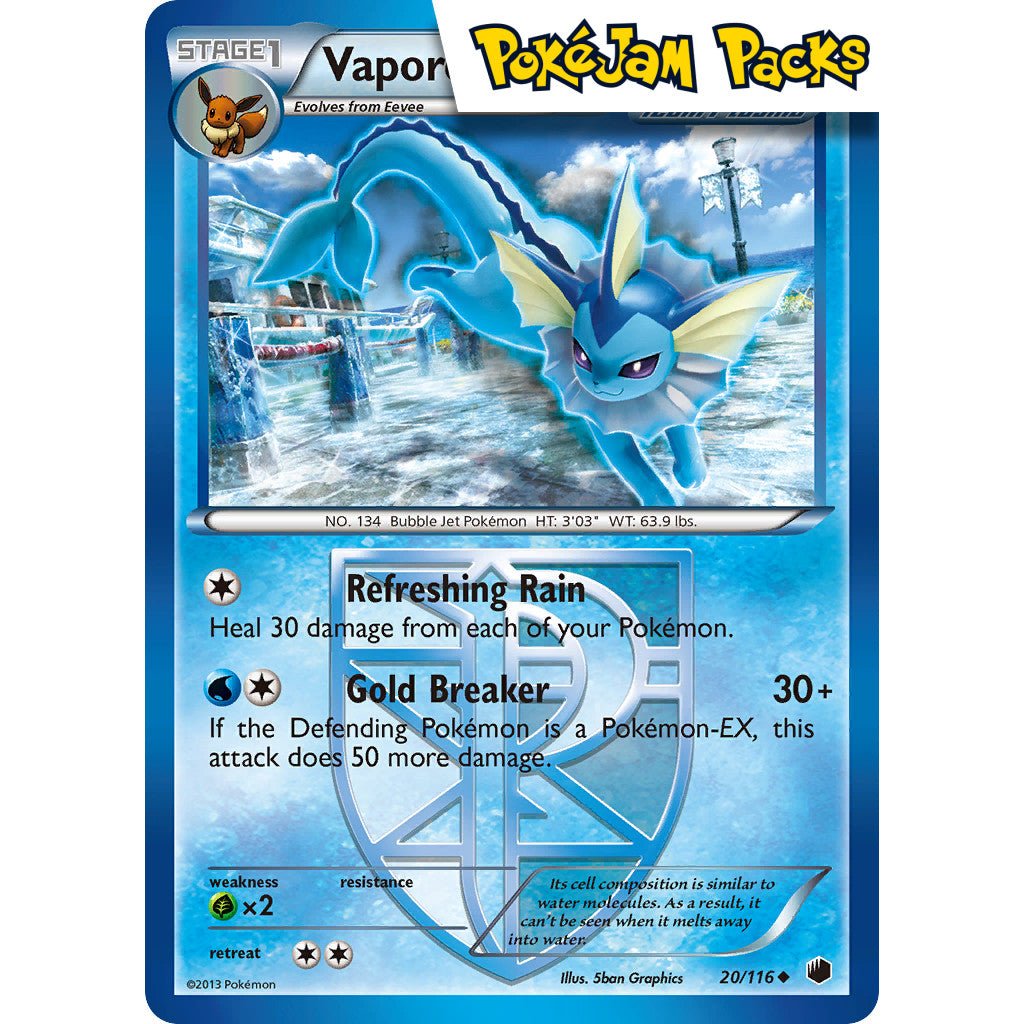 Vaporeon - 20/116 - Uncommon - Plasma Freeze - Pokémon TCG – PokéJam Packs