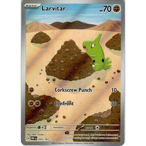 Larvitar - 203/197 - Illustration Rare - Obsidian Flames - Pokemon TCG ...