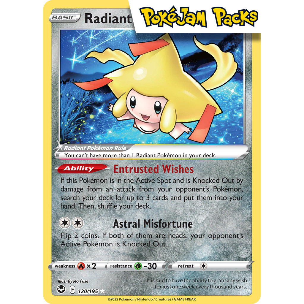 Radiant Jirachi - 120/195 - Radiant Rare - Silver Tempest - Pokémon TC ...