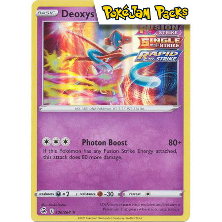 Deoxys - 120/264 - Holo Rare - Fusion Strike - Pokémon TCG – PokéJam Packs