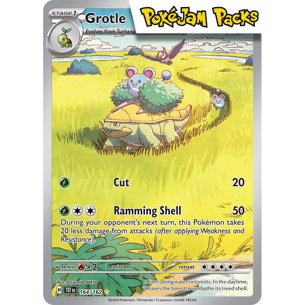 Grotle - 164/162 - Illustration Rare - Scarlet & Violet: Temporal Forc ...