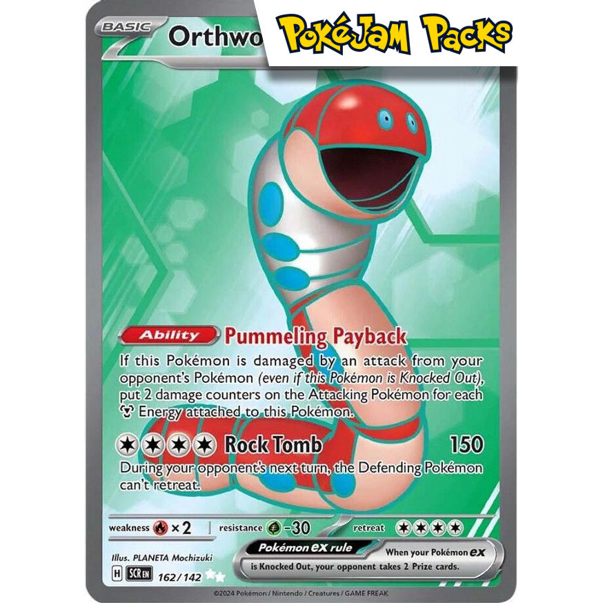 Orthworm ex - 162/142 - Full Art Secret Rare - Stellar Crown - Pokémon ...