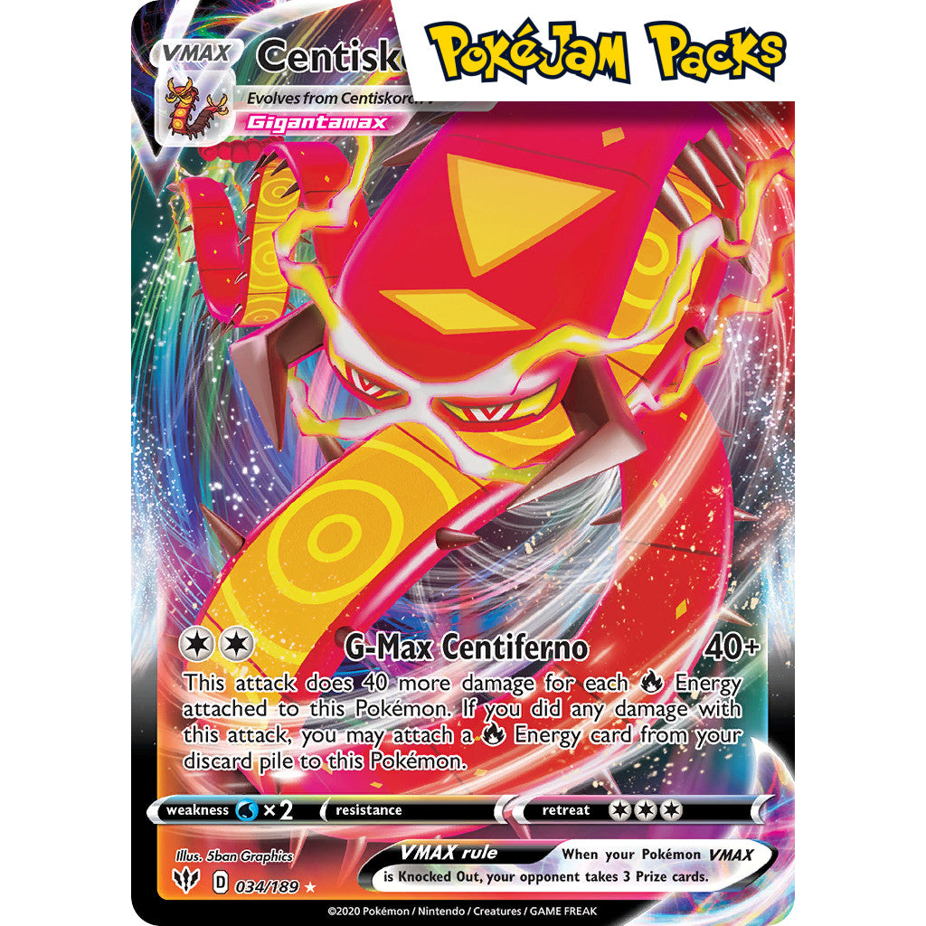 Centiskorch VMAX - 034/189 - Ultra Rare - Darkness Ablaze - Pokémon TC ...