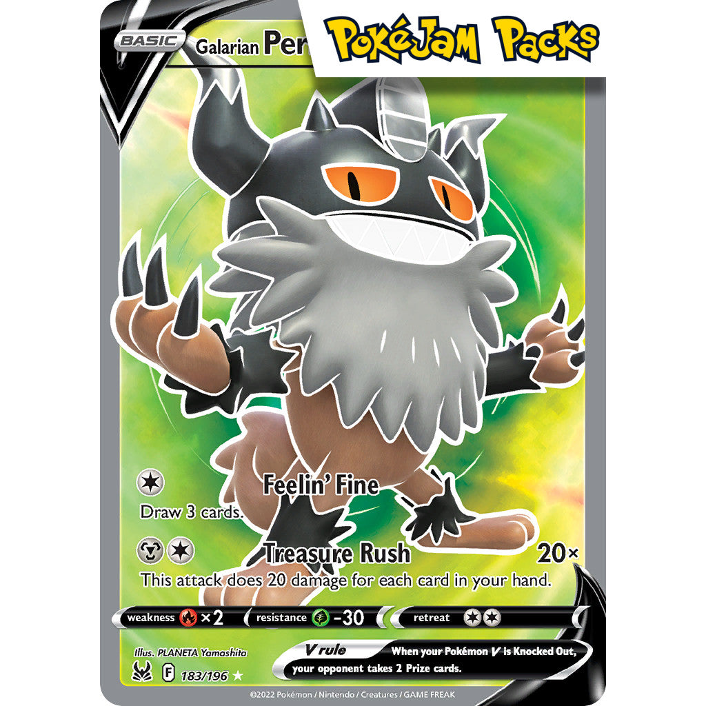 Galarian Perrserker V - 183/196 - Full Art Ultra Rare - Lost Origin ...