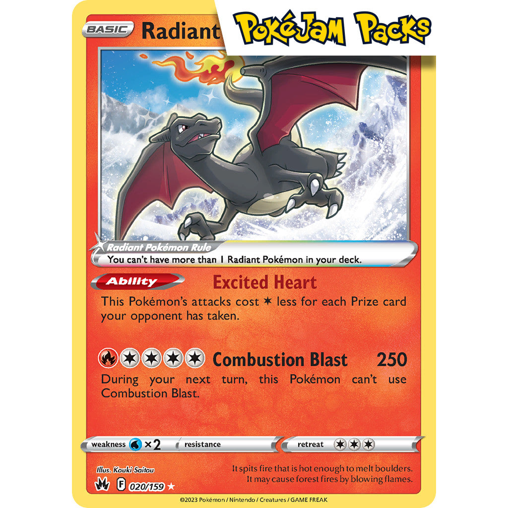 Radiant Charizard - 020/159 - Radiant Rare - Crown Zenith - Pokémon TC ...