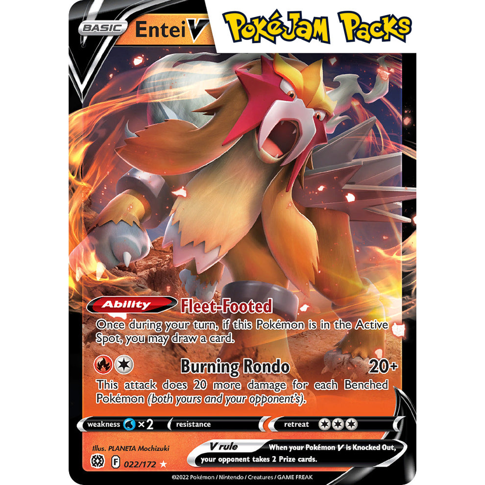 Entei V - 022/172 - Ultra Rare - Brilliant Stars - Pokémon TCG ...