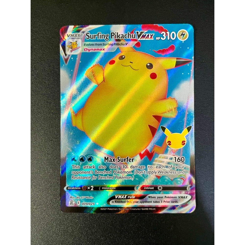 Surfing Pikachu VMAX - 9/25 - Ultra Rare - Celebrations - Pokemon TCG ...