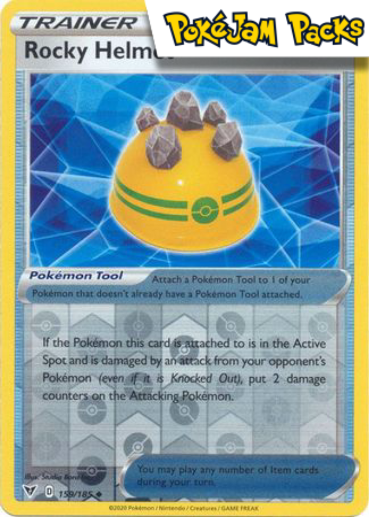 Rocky Helmet - 159/185 - Uncommon Reverse Holo - Vivid Voltage - Pokem ...