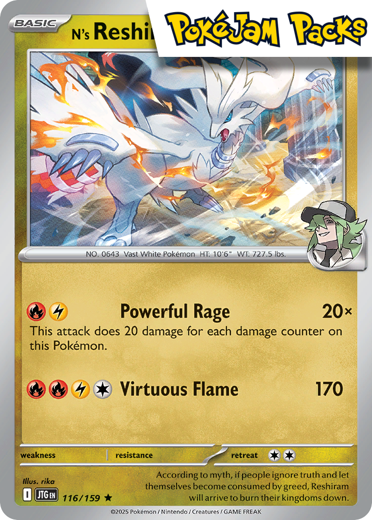 N's Reshiram - 116/159 - Holo Rare - Journey Together - Pokemon TCG ...