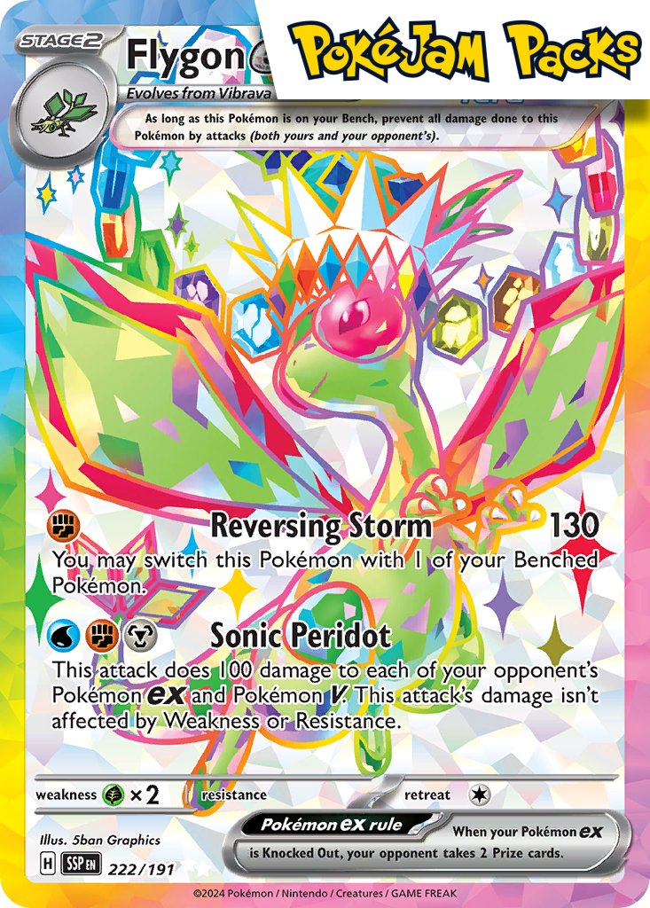 Flygon ex - 222/191 - Full Art Secret Rare - Surging Sparks - Pokemon ...