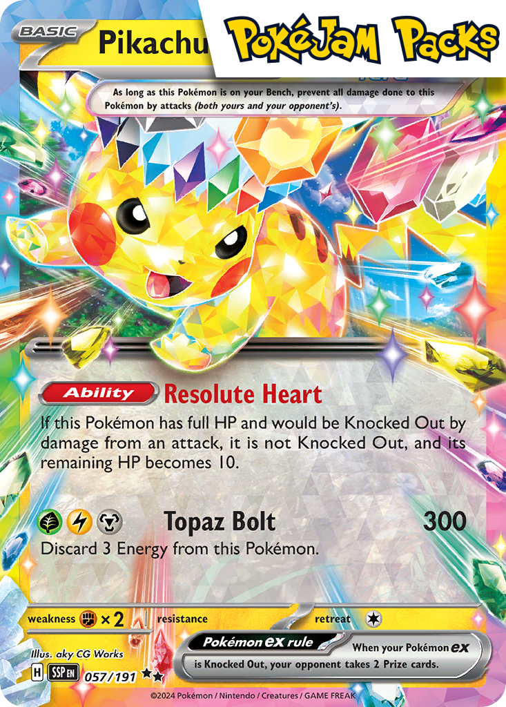 Pikachu ex - 057/191 - Ultra Rare - Surging Sparks - Pokemon TCG ...